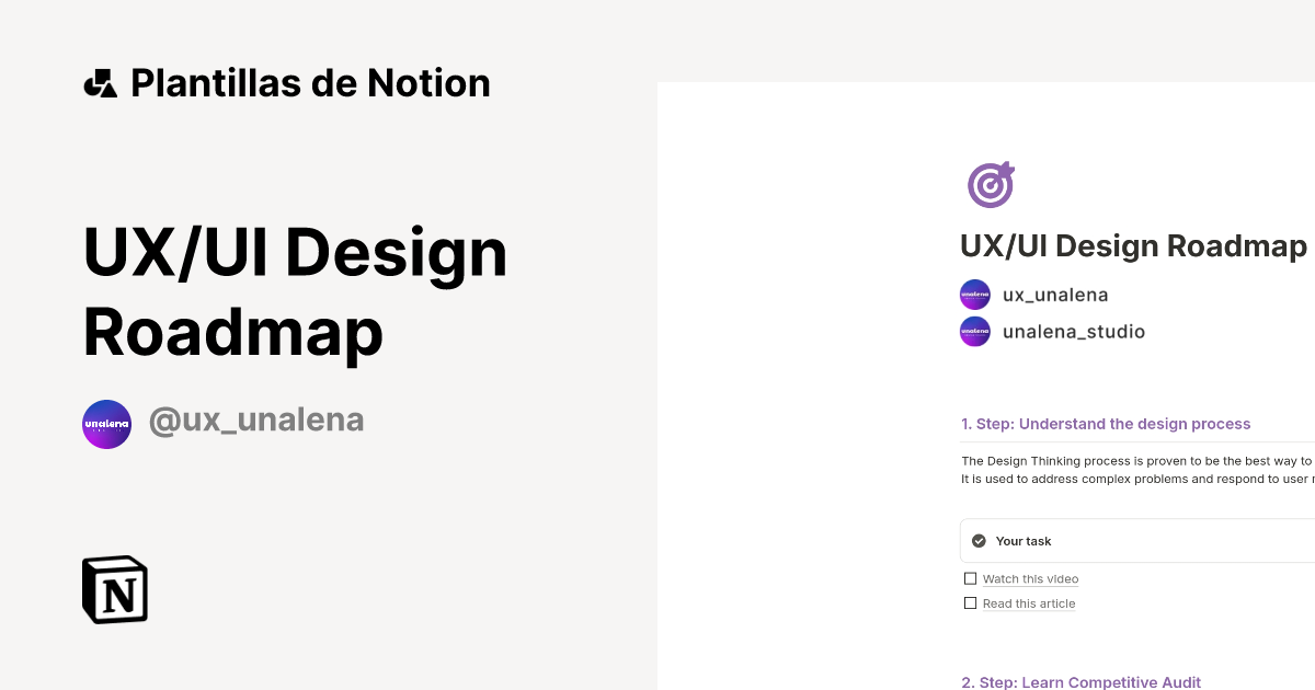 Plantilla UX/UI Design Roadmap | Notion Marketplace