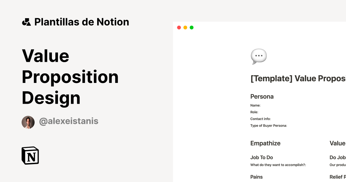 Plantilla Value Proposition Design | Notion Marketplace