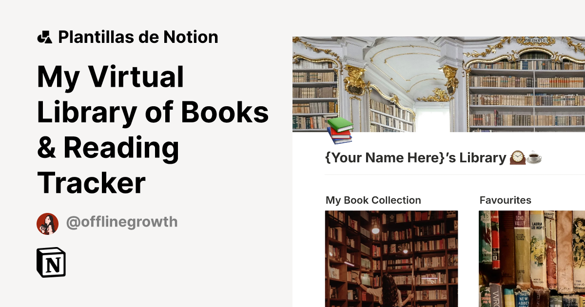Plantilla My Virtual Library of Books & Reading Tracker | Notion ...