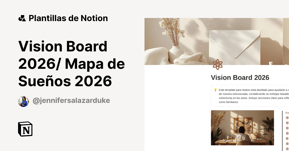 Plantilla Vision Board 2026/ Mapa de Sueños 2026 | Notion Marketplace