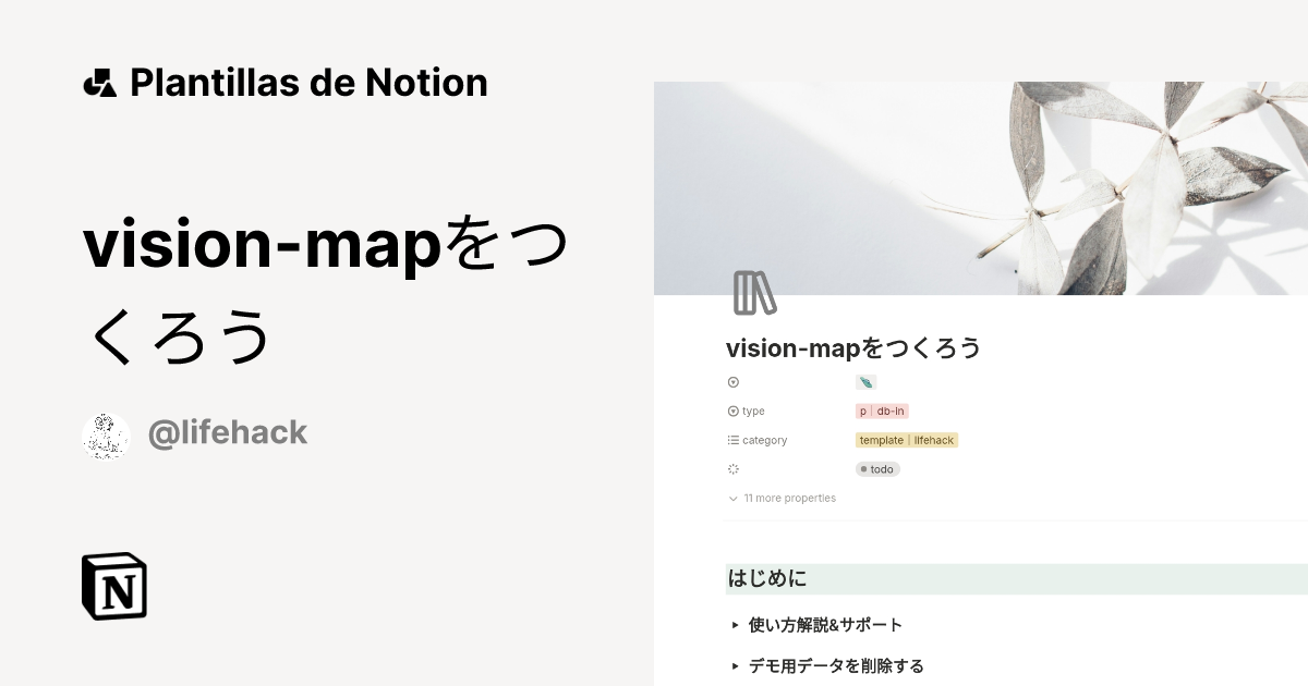 Plantilla vision-mapをつくろう | Notion Marketplace