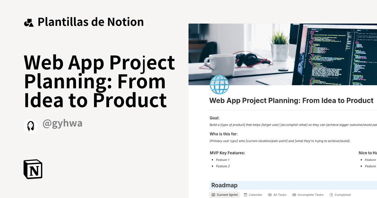 Plantilla Web App Project Planning: From Idea to Product de gyhwa ...