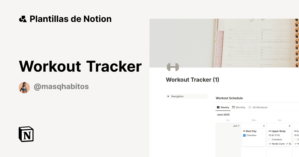 Plantilla Workout Tracker | Notion Marketplace