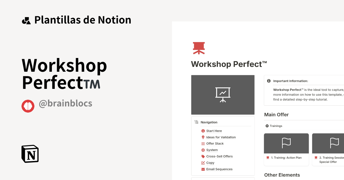 Plantilla Workshop Perfect™ | Notion Marketplace