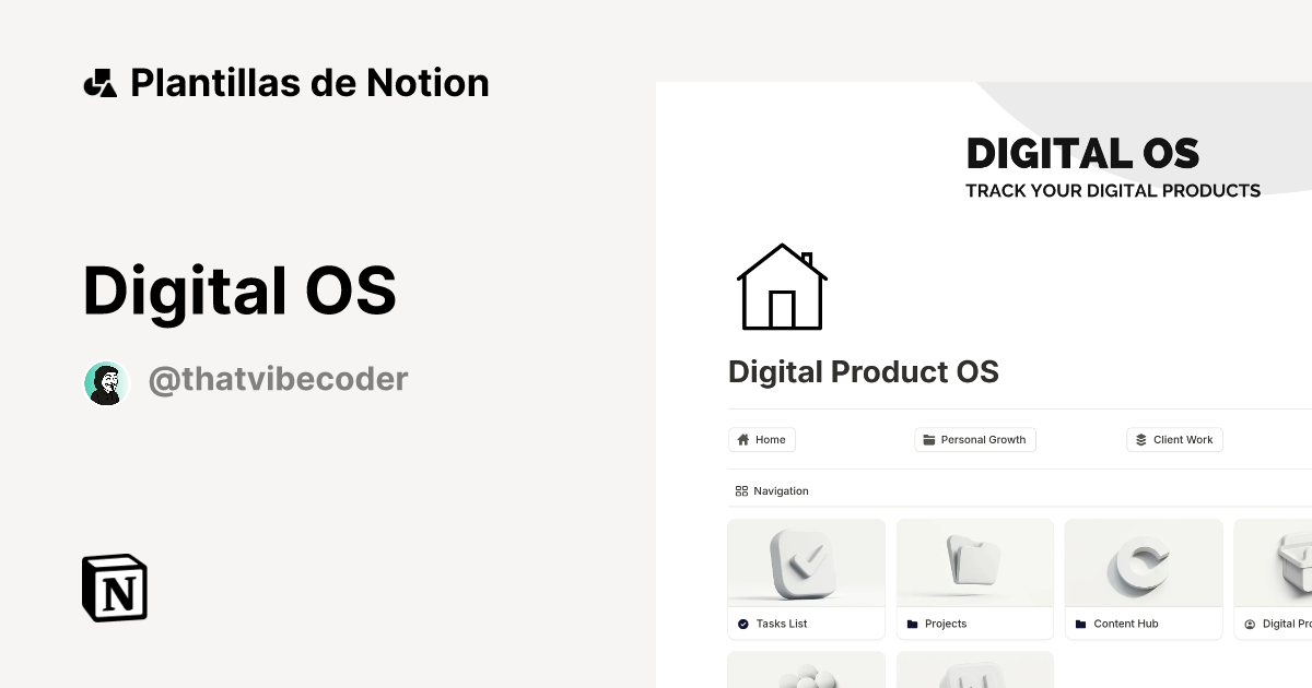 Plantilla Digital OS de That Vibe Coder | Notion Marketplace