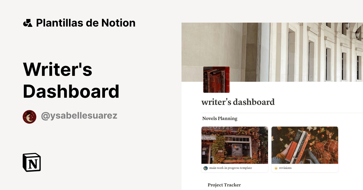 Plantilla Writer's Dashboard | Notion Marketplace