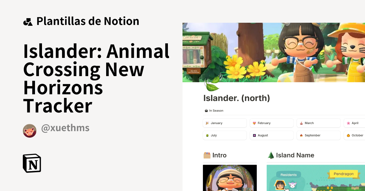 Plantilla Islander: Animal Crossing New Horizons Tracker de xuethms ...