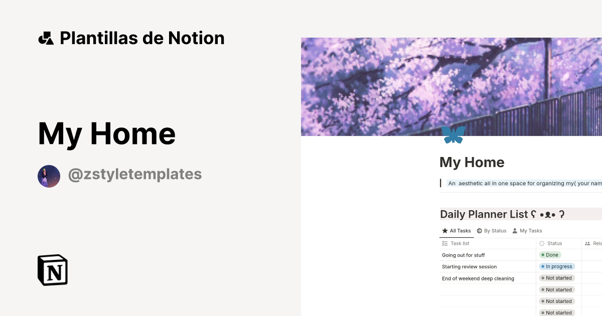 Plantilla My Home | Notion Marketplace