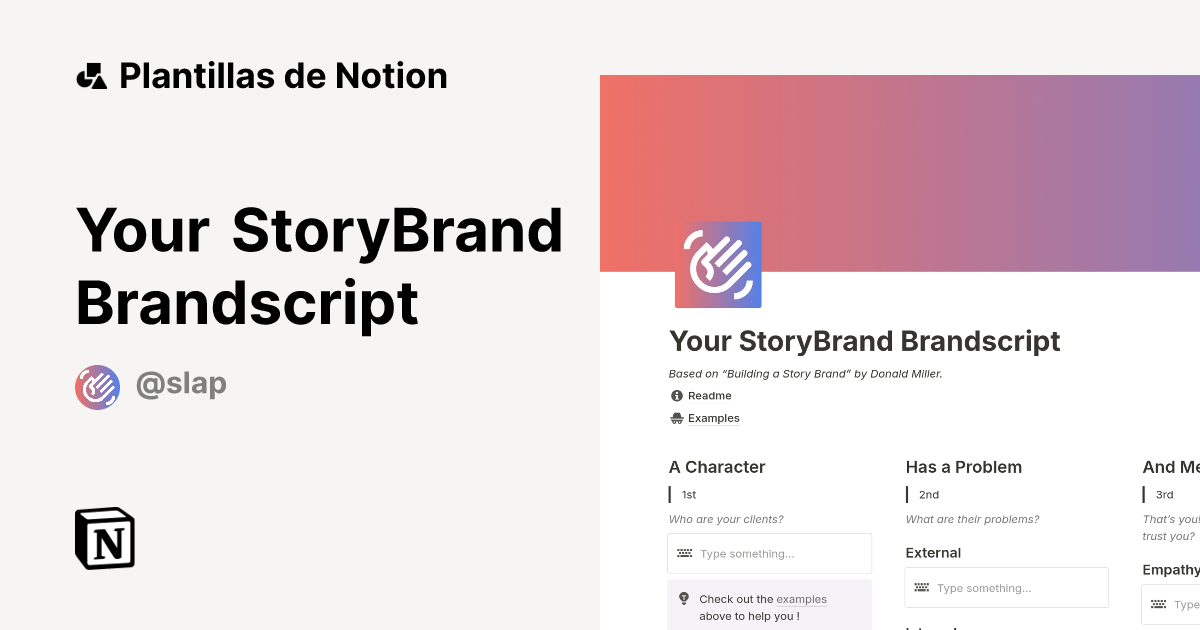 Plantilla Your StoryBrand Brandscript | Notion Marketplace