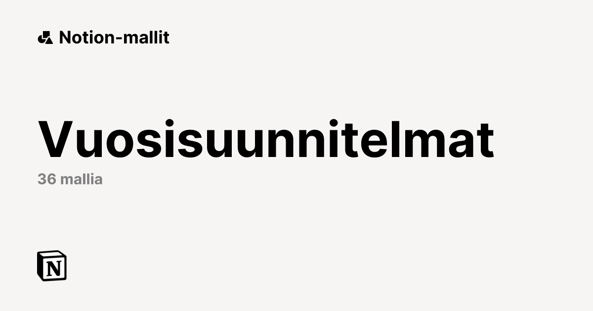 Luokan Vuosisuunnitelmat ilmaiset mallit kohteesta Notion | Notion ...