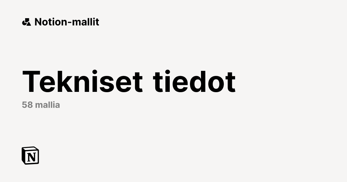 Luokan Tekniset tiedot suosituimmat mallit kohteesta Notion | Notion ...