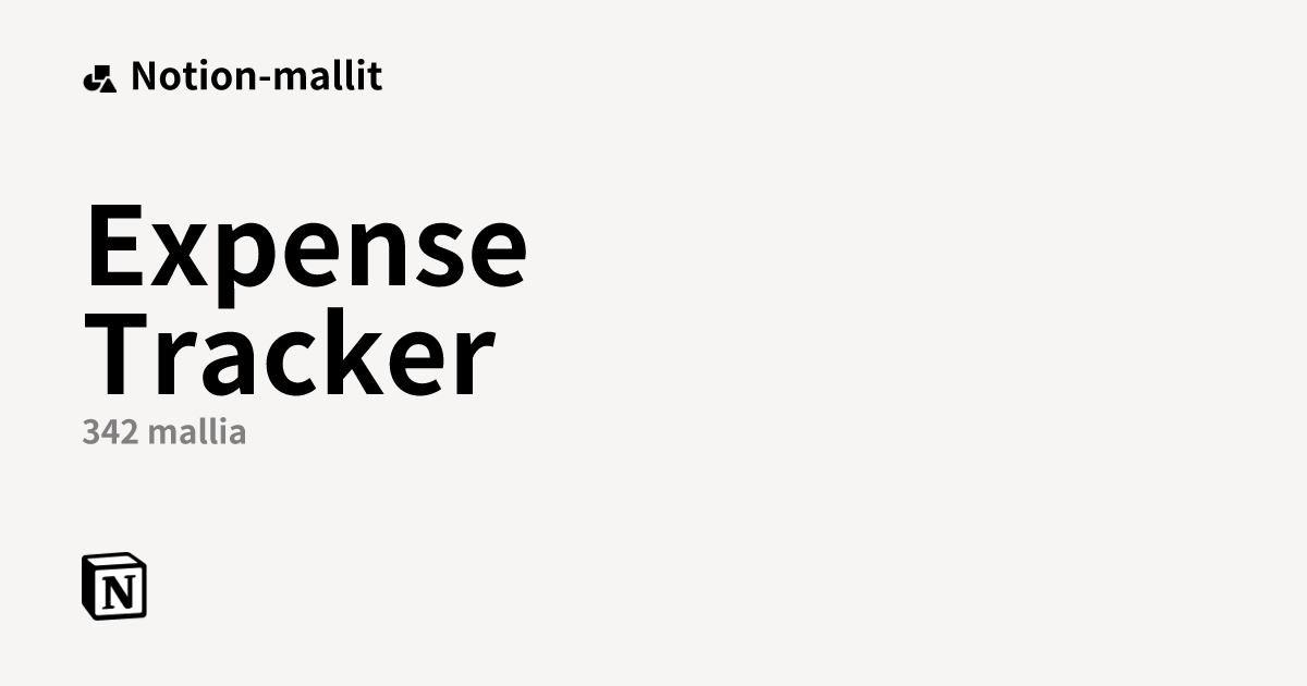 Luokan Expense Tracker suosituimmat mallit kohteesta Notion | Notion ...