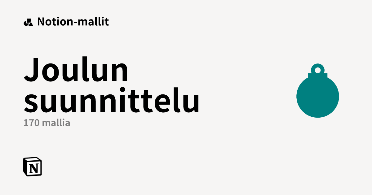 Luokan Joulun suunnittelu parhaat mallit kohteesta Notion | Notion ...