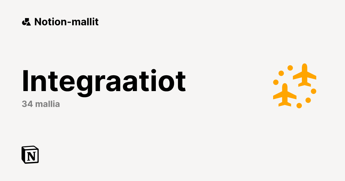 Luokan Integraatiot parhaat mallit kohteesta Notion | Notion Marketplace