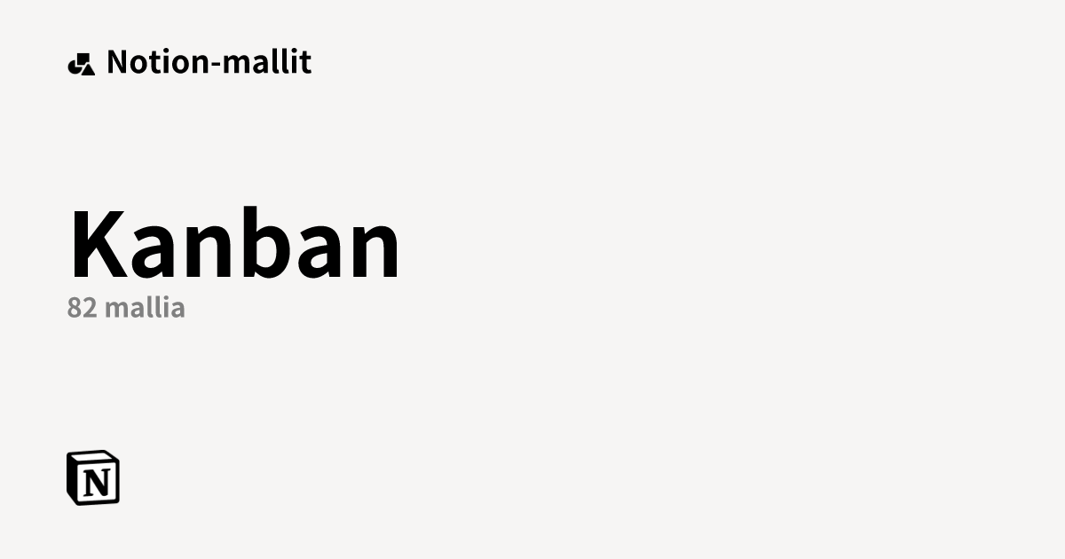 Luokan Kanban ilmaiset mallit kohteesta Notion | Notion Marketplace