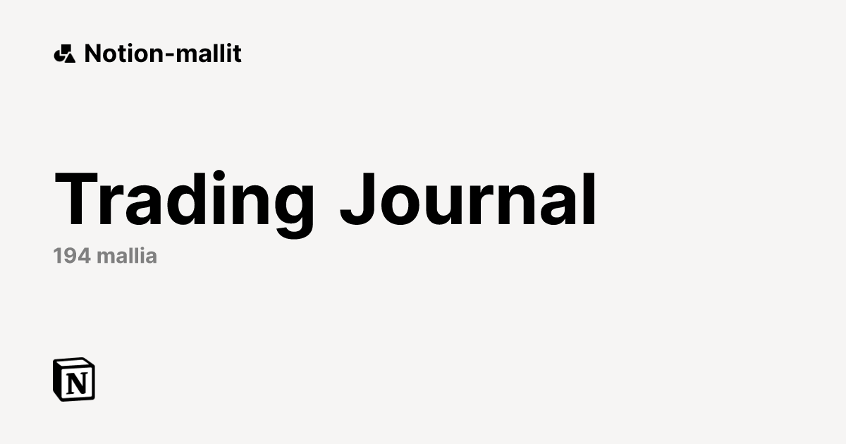 Luokan Trading Journal ilmaiset mallit kohteesta Notion | Notion ...