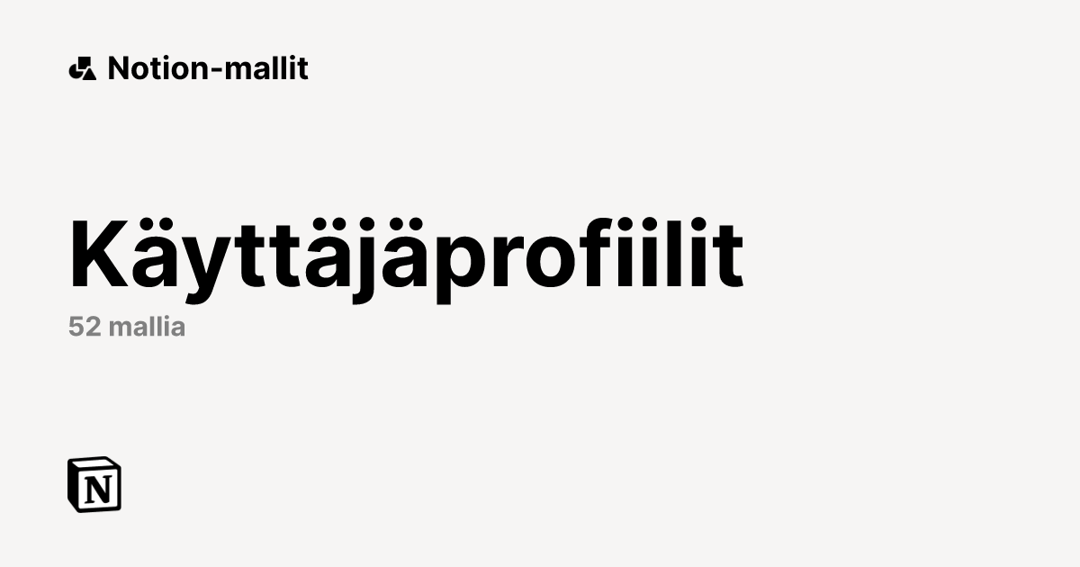 Luokan Käyttäjäprofiilit suosituimmat mallit kohteesta Notion | Notion ...