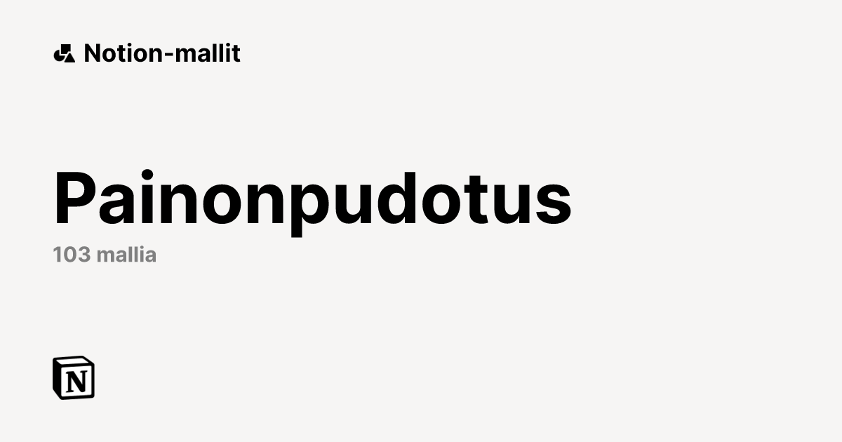 Luokan Painonpudotus suosituimmat mallit kohteesta Notion | Notion ...
