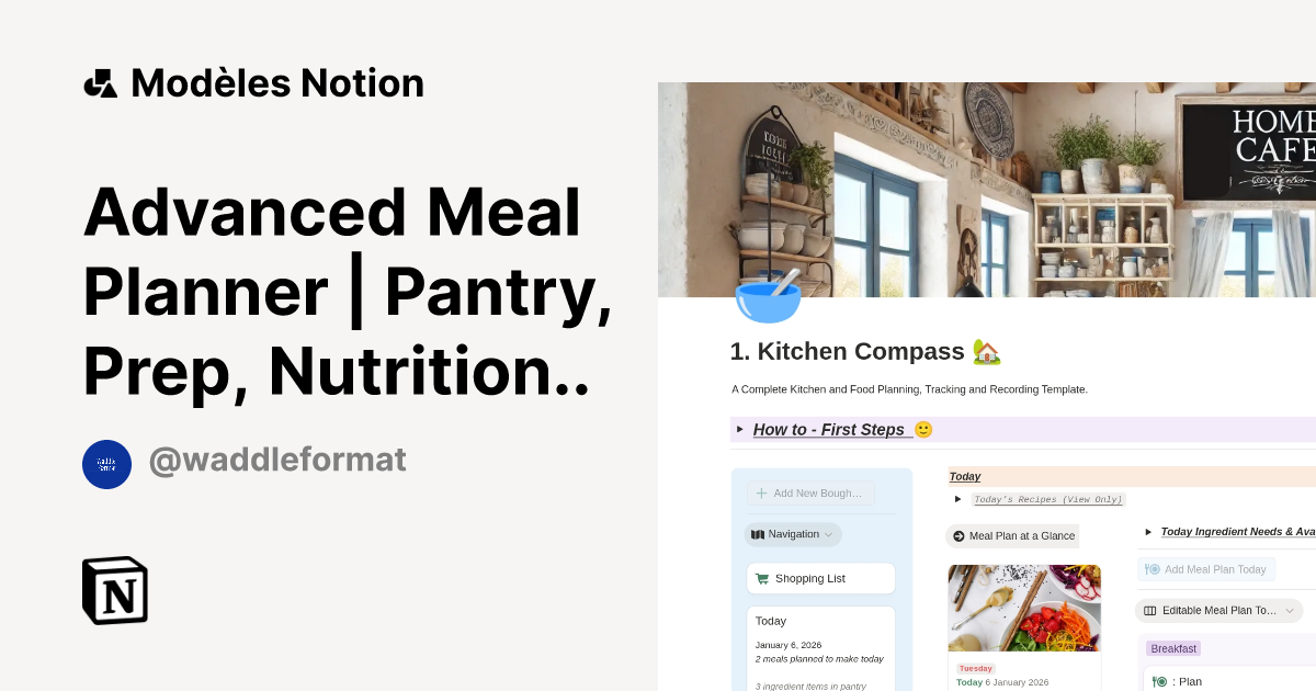 Advanced Meal Planner | Pantry, Prep, Nutrition.. | Modèle créé par ...