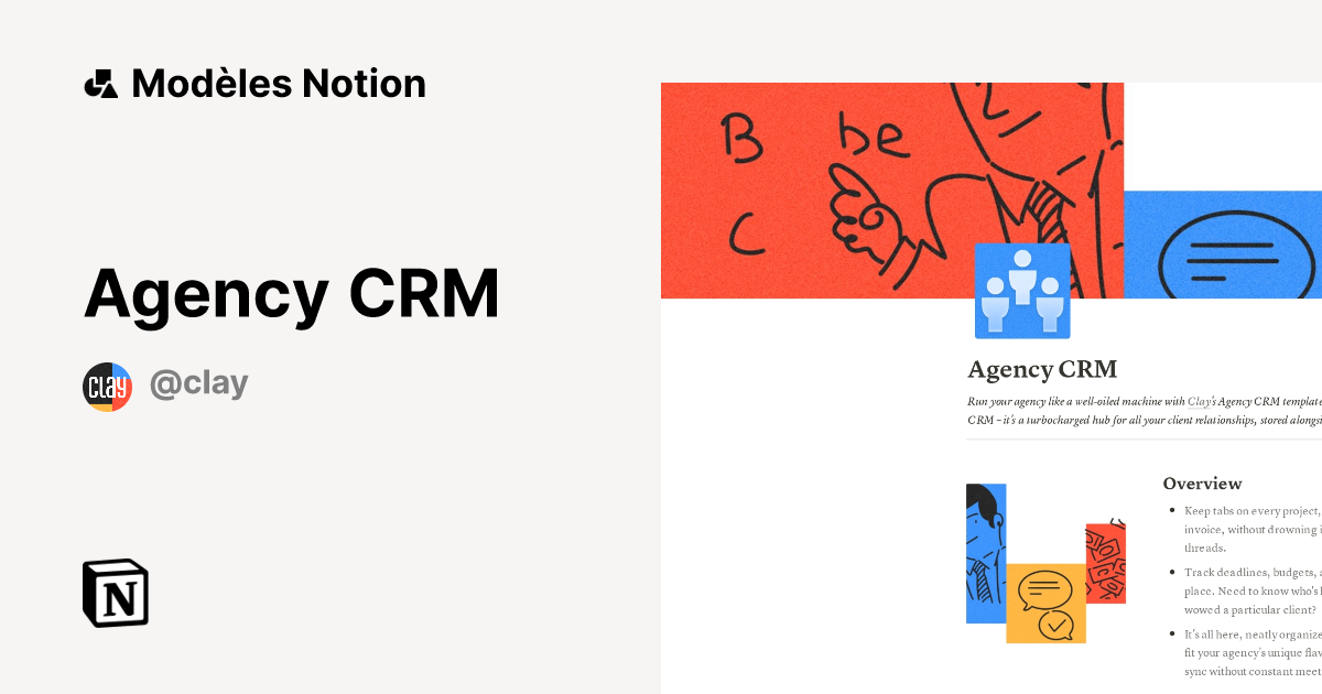 Agency CRM | Modèle créé par Clay | Marketplace Notion