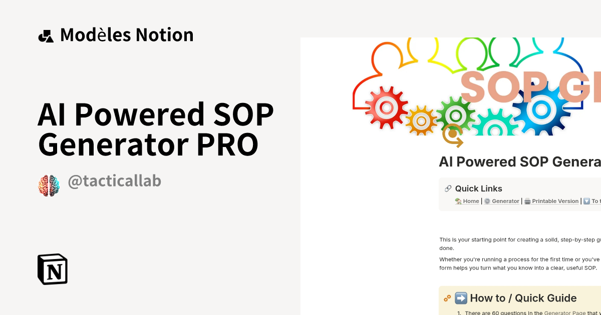 AI Powered SOP Generator PRO | Modèle créé par The Tactical Lab ...
