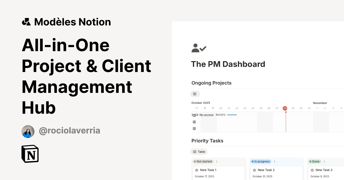 All-in-One Project & Client Management Hub | Modèle créé par Laro Ai ...