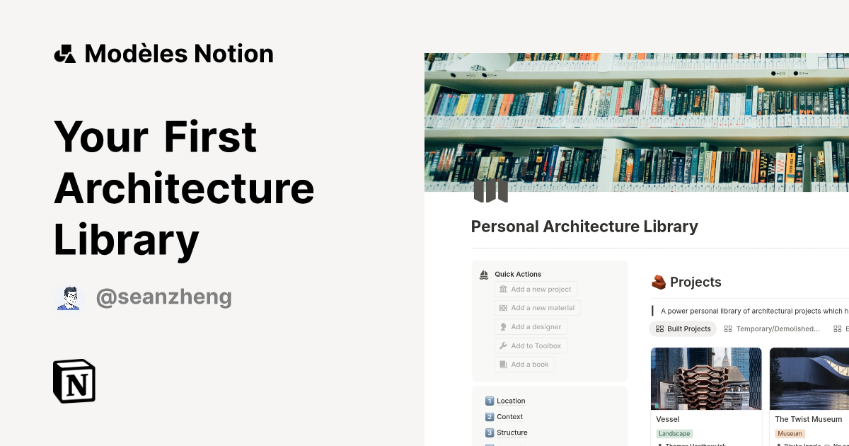 Modèle Your First Architecture Library | Marketplace Notion