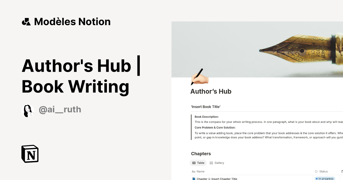 Author's Hub | Book Writing | Modèle créé par Ruth | Systems Consultant ...