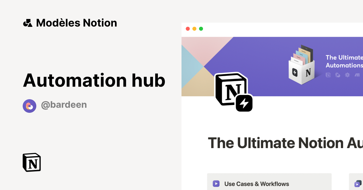 Modèle Automation hub | Marketplace Notion