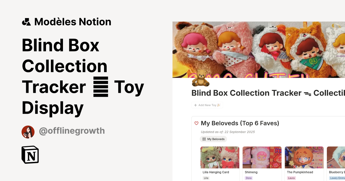 Modèle Blind Box Collection Tracker ᯓ Toy Display | Marketplace Notion