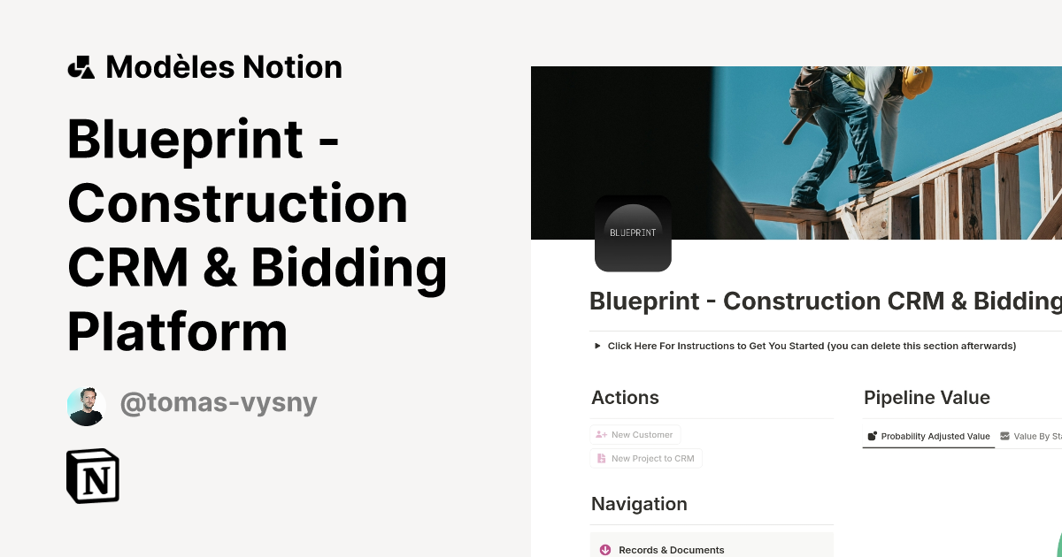 Blueprint - Construction CRM & Bidding Platform | Modèle créé par Tomas ...