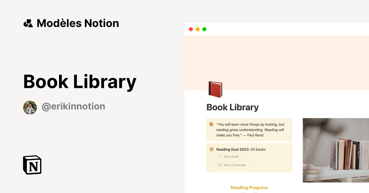 Modèle Book Library | Marketplace Notion