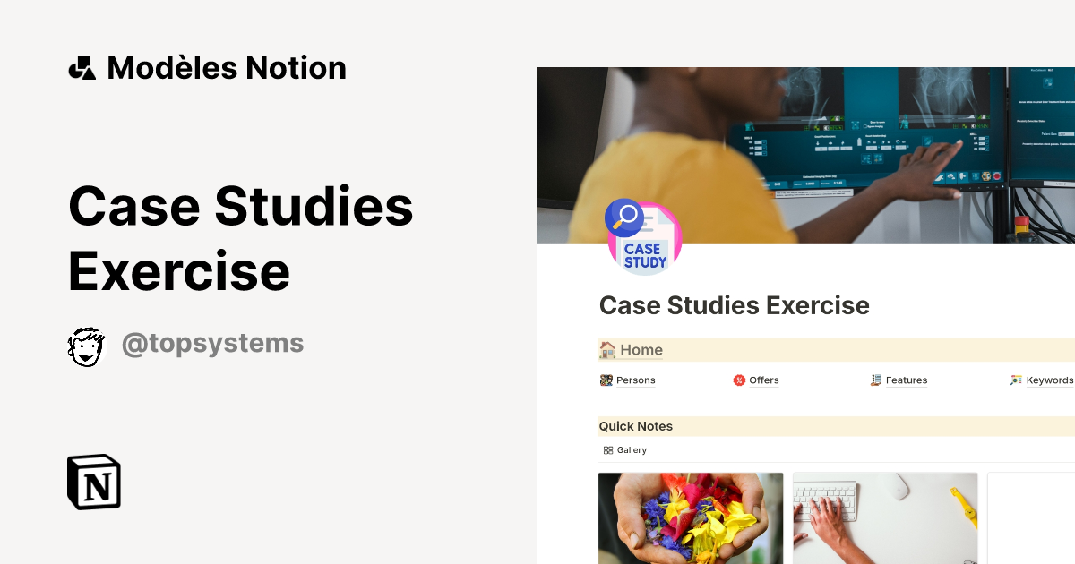 Modèle Case Studies Exercise | Marketplace Notion