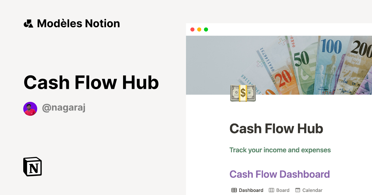 Modèle Cash Flow Hub | Marketplace Notion