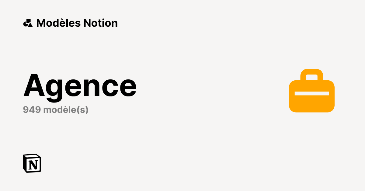 Modèles Notion gratuits — Agence | Marketplace Notion