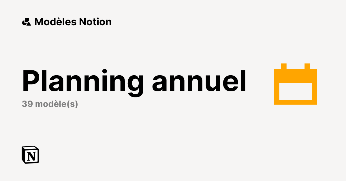 Modèles de planification annuelle | Marketplace Notion