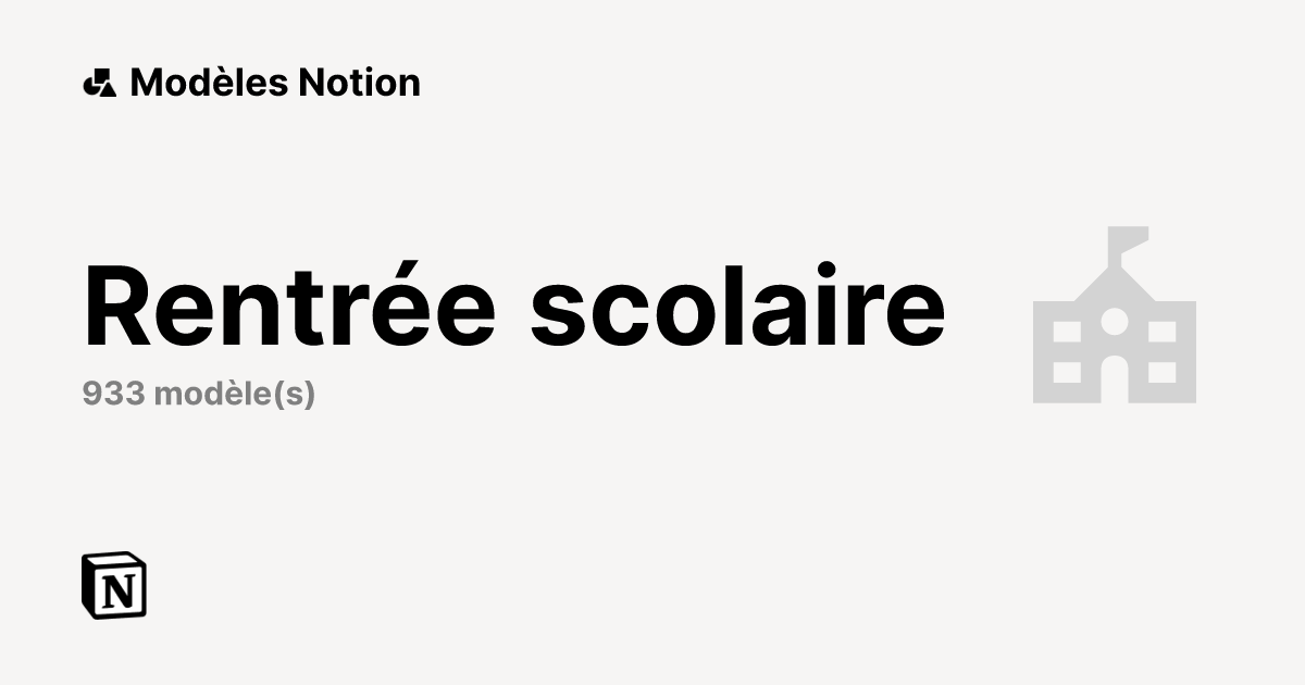 Modèles Notion gratuits — Rentrée scolaire | Marketplace Notion