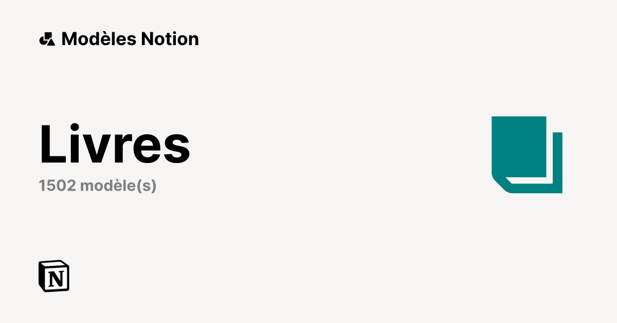 Modèles Notion gratuits — Livres | Marketplace Notion