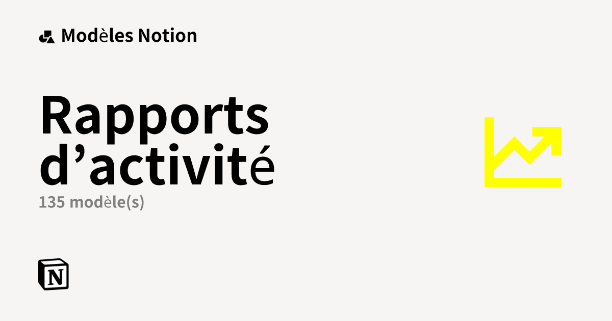 Modèles Notion gratuits — Rapports d’activité | Marketplace Notion