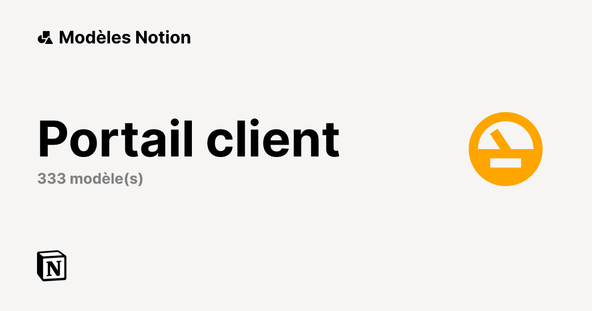 Modèles Notion gratuits — Portail client | Marketplace Notion
