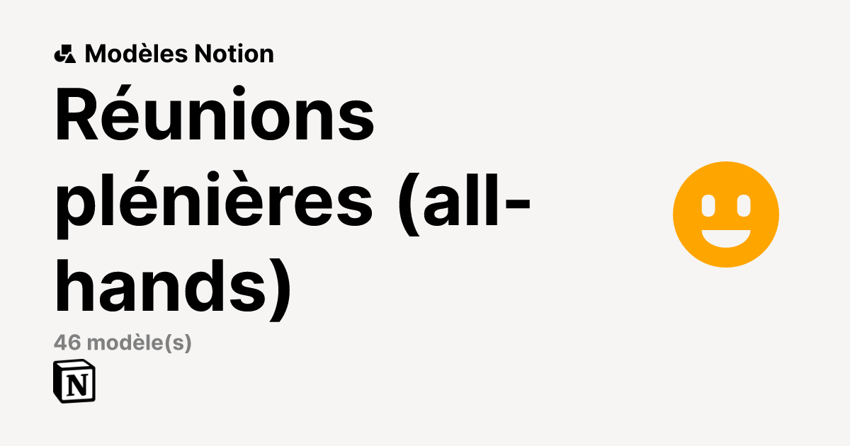 Meilleurs modèles Réunions plénières (all-hands) de Notion | Marketplace Notion