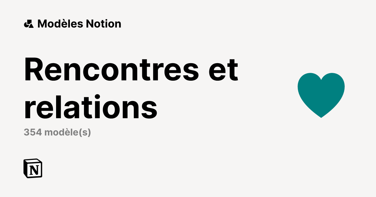 Modèles Notion gratuits — Rencontres et relations | Marketplace Notion