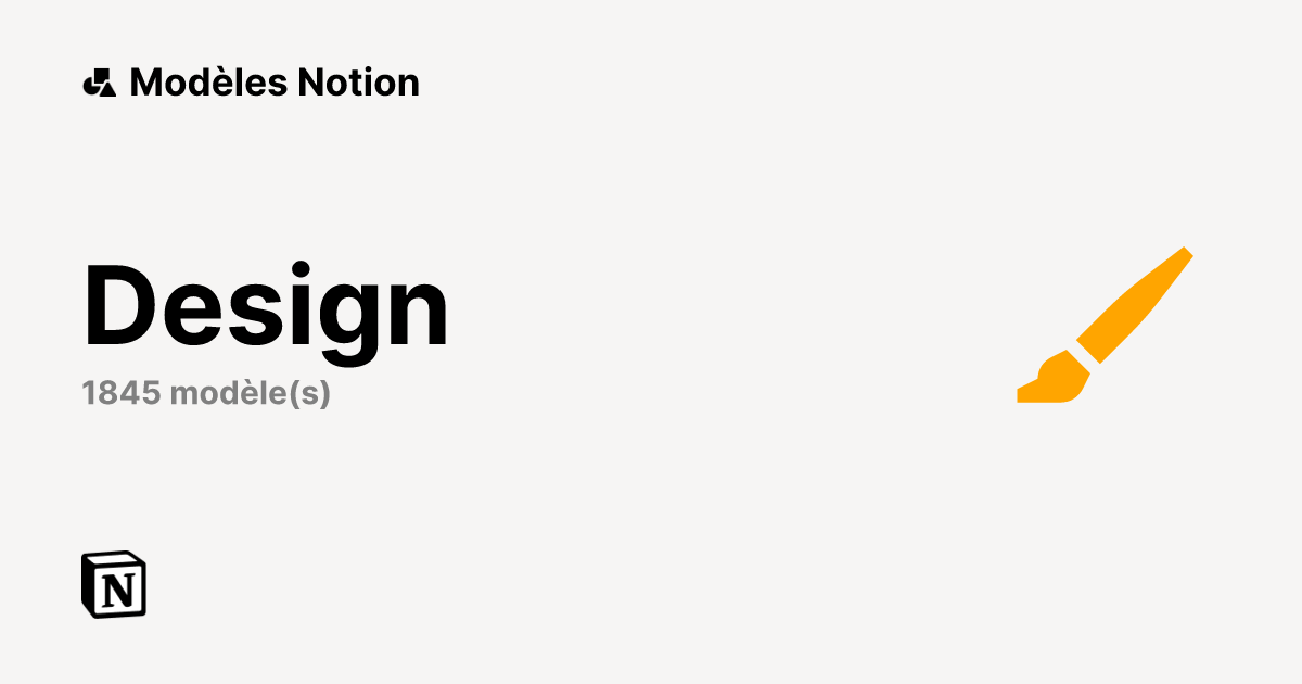 Modèles Notion gratuits — Design | Marketplace Notion Modèles Notion gratuits — Design | Marketplace Notion