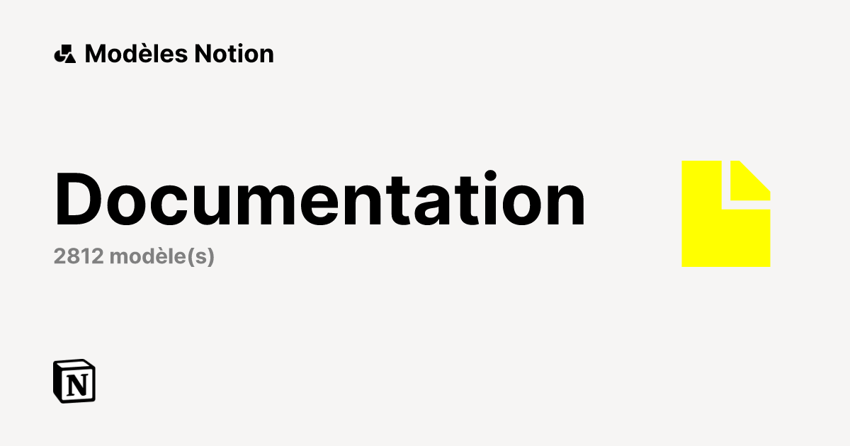 Modèles Notion gratuits — Documentation | Marketplace Notion
