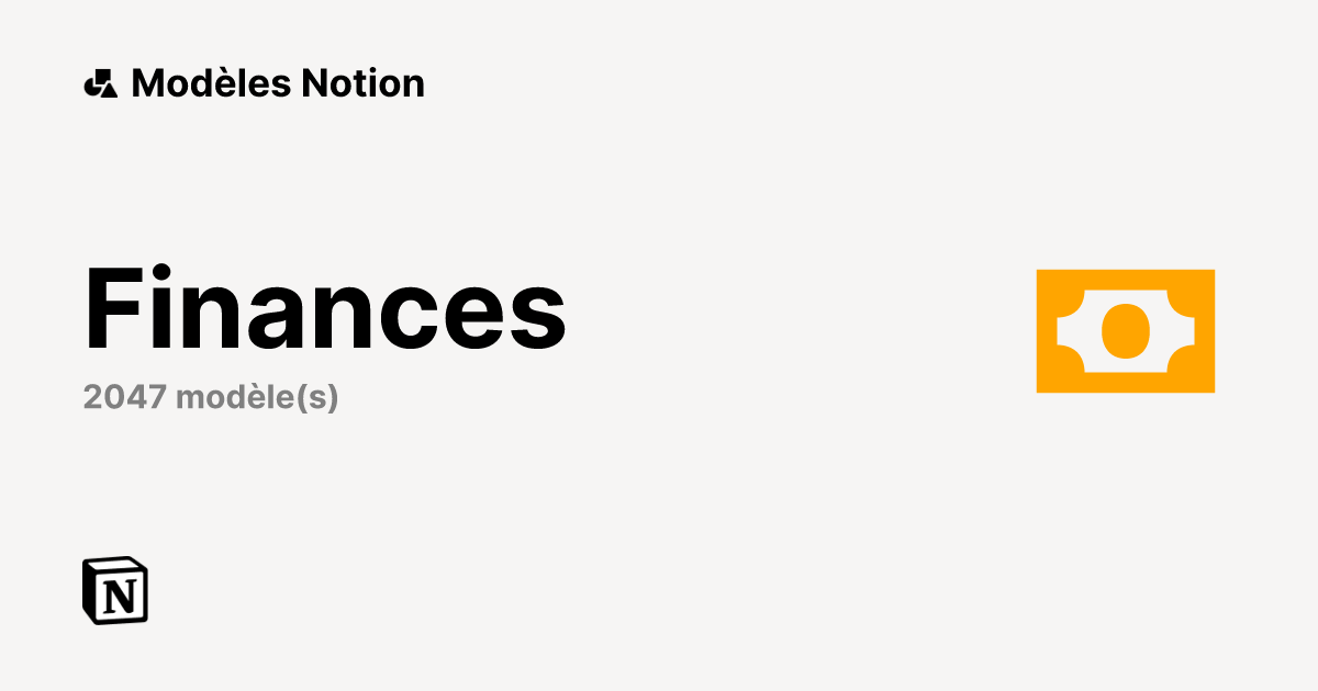 Meilleurs modèles Notion — Finances | Marketplace Notion