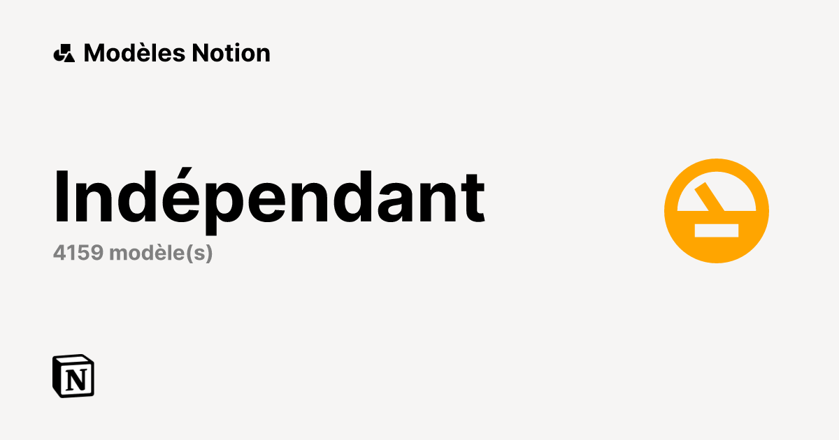 Modèles Notion gratuits — Indépendant | Marketplace Notion