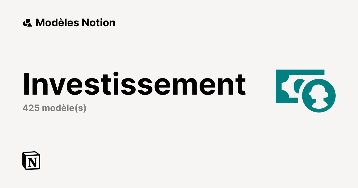 Meilleurs modèles Notion — Investissement | Marketplace Notion