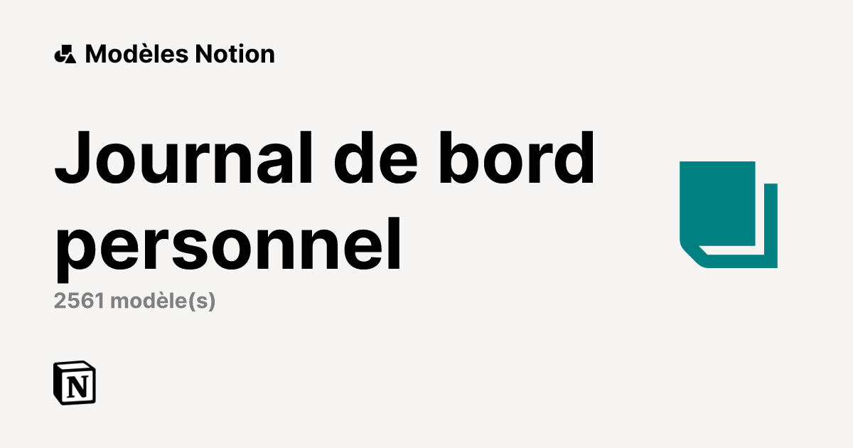 Meilleurs modèles Journal de bord personnel de Notion | Marketplace Notion