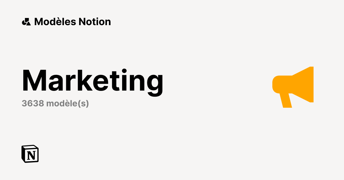 Meilleurs modèles Notion — Marketing | Marketplace Notion