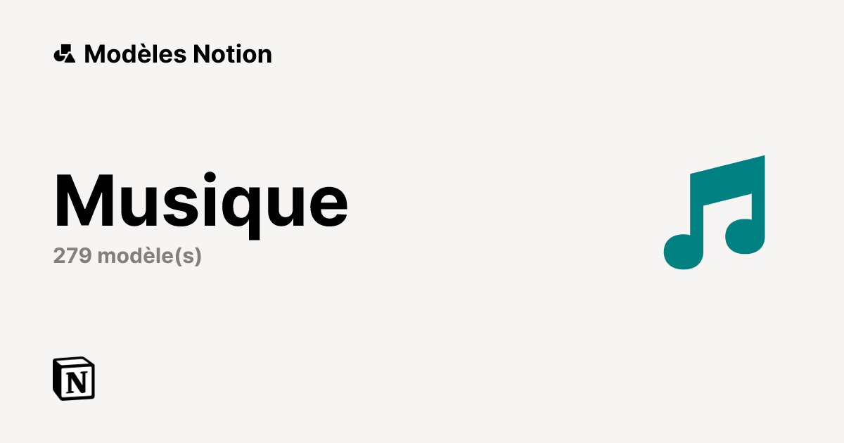Meilleurs modèles Musique de Notion | Marketplace Notion